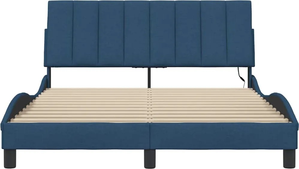 Rám postele bez matrace Hanko modrý 140 x 190 cm textil 3310460