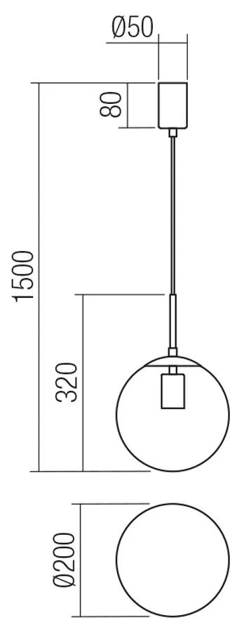 Smarter 01-3166 nástěnné svítidlo Global, pískově černé, 1xE27, ø20cm