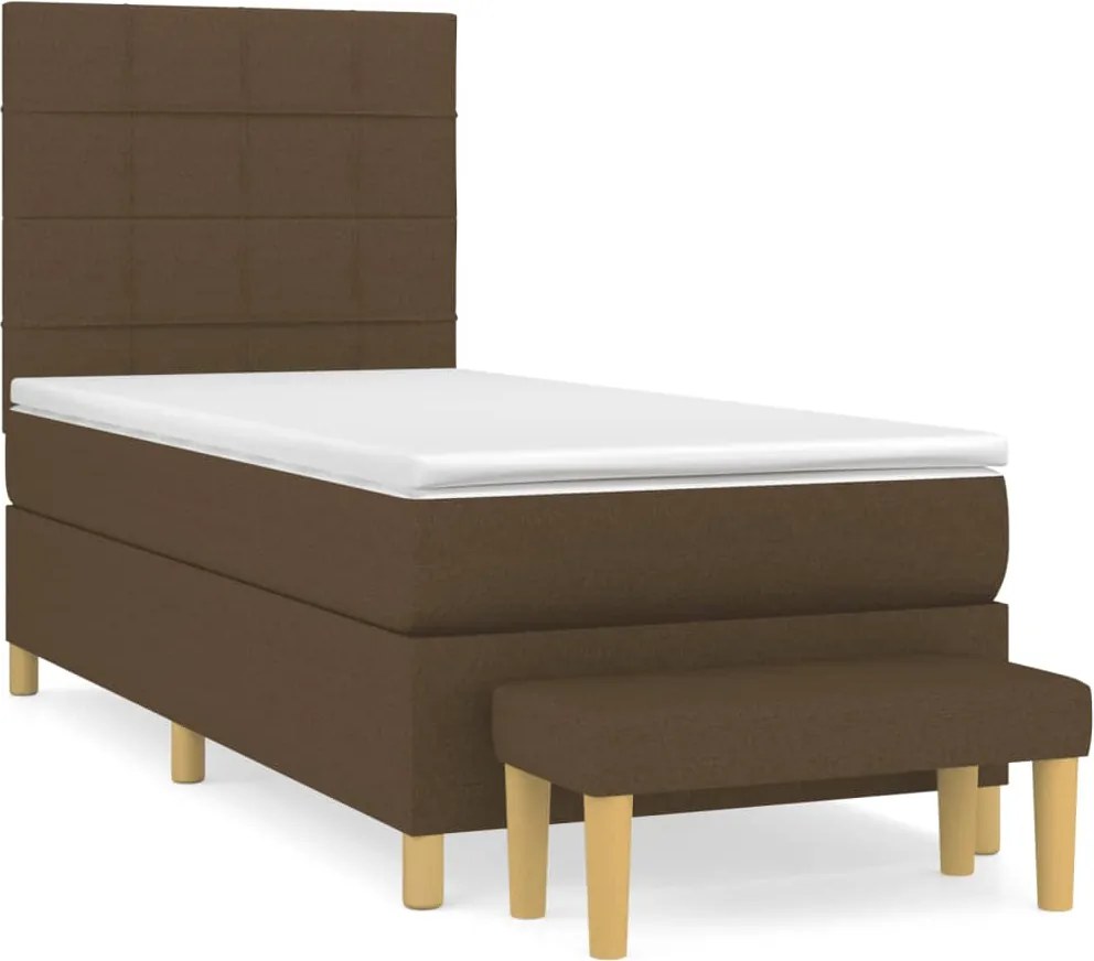 Box spring postel s matrací tmavě hnědá 80x200 cm textil 3137112