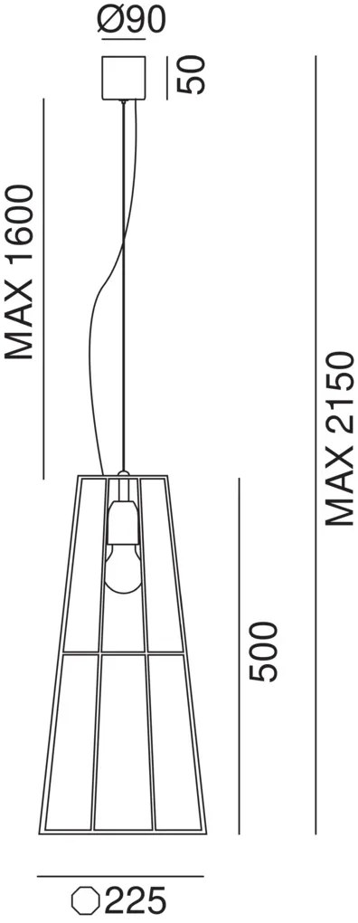 Il Fanale Retro závěsné svítidlo RILEGATO CONICA