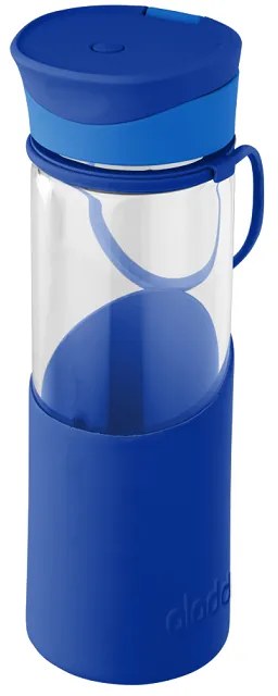 ALADDIN láhev skleněná silikonové pouzdro 500 ml modrá