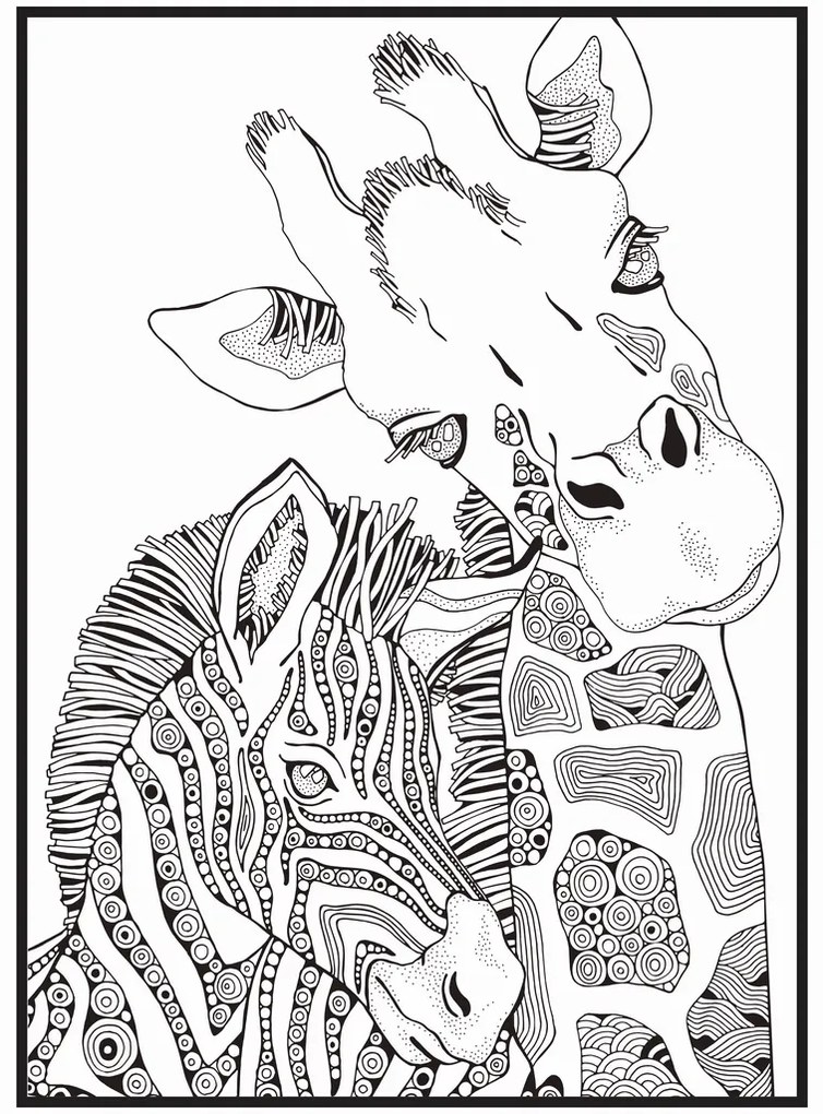 Jen tak z lásky Plakátová omalovánka Zebra se žirafou 50x70 cm