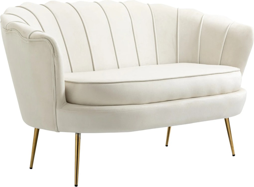HOMCOM Dvoumístná pohovka se zádový opěrkou a silným polstrováním Moderní loveseat s vzhledem sametu pro obývací pokoj a ložnici, 130 x 77 x 77 cm, kr