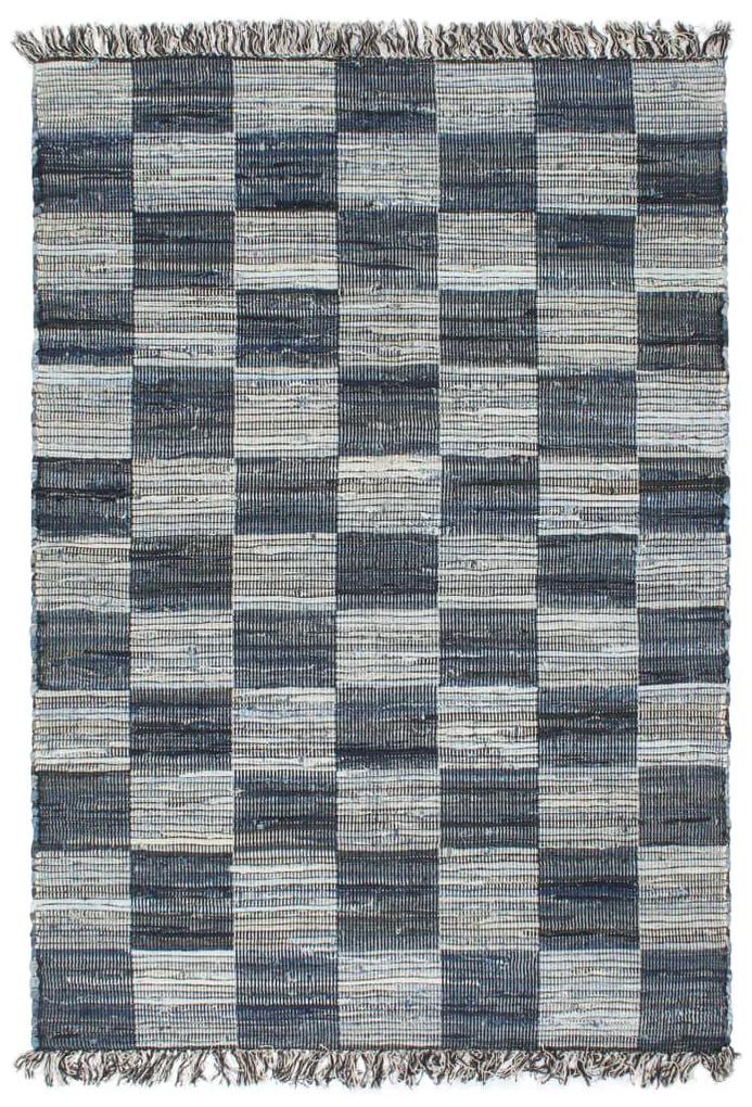 133951 vidaXL Ručně tkaný koberec Chindi riflovina 160 x 230 cm modrý