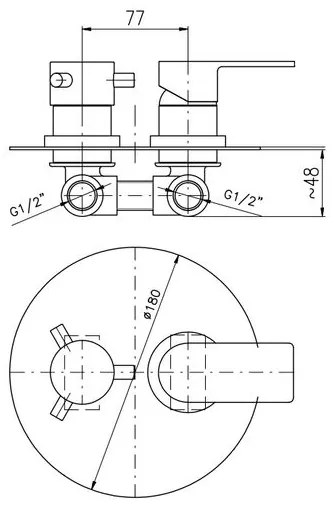 RAV Slezák Labe Sprchová baterie s přepínačem, včetně tělesa, chrom L086K