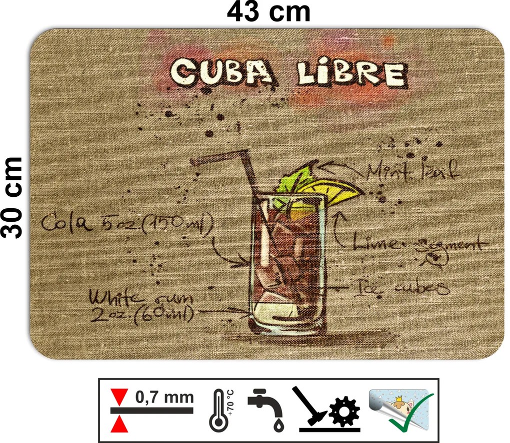 PokojovaDekorace.cz, Prostírání - 021, Cuba Libre, 43x30cm