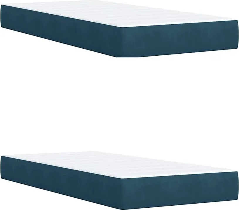 Box spring postel s matrací tmavě modrá 200x200 cm samet 3286400