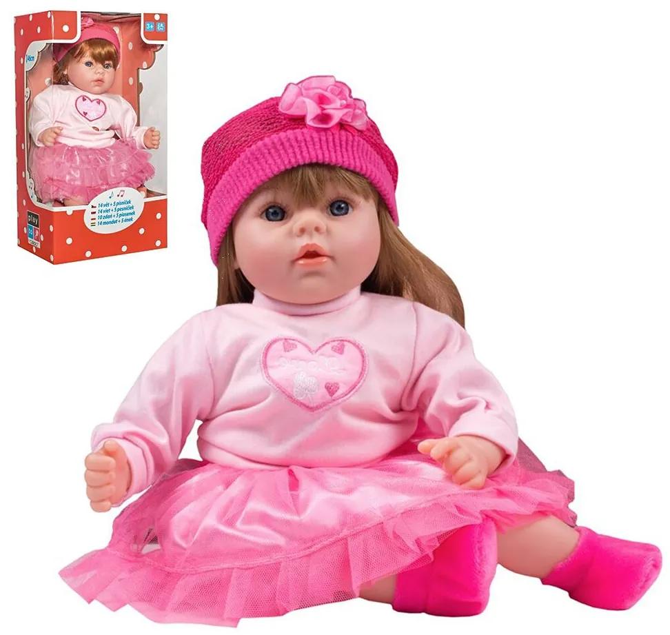 Slovensky mluvící a zpívající dětská panenka PlayTo Tina 46 cm Barva: Růžová