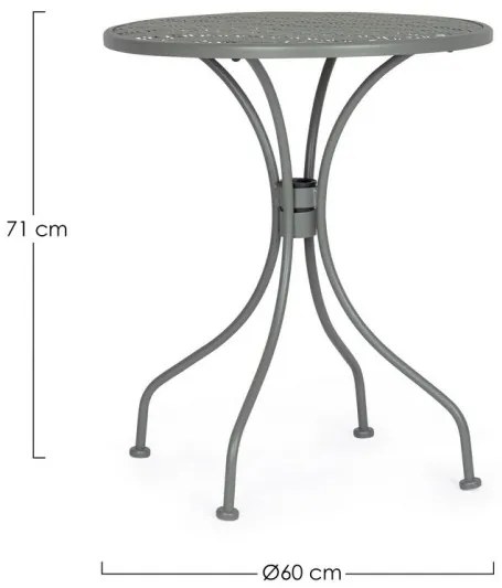 BIZZOTTO zahradní kovový stůl LIZETTE tmavě zelený ø60 cm 0802971