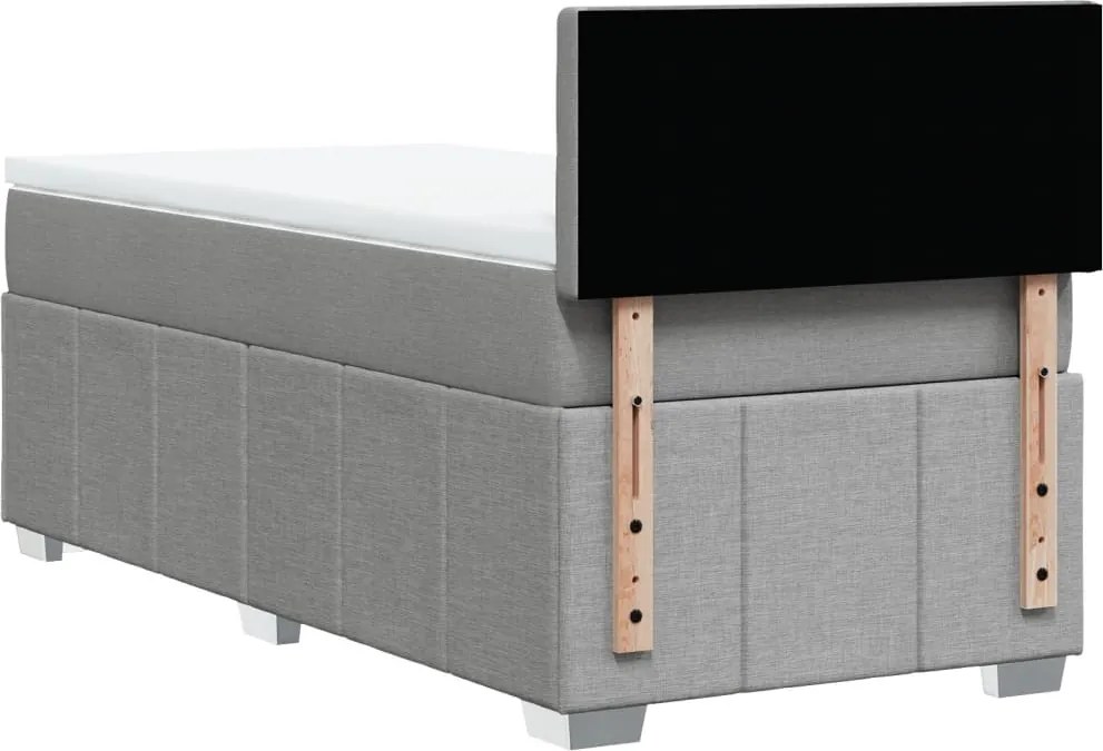 Box spring postel s matrací světle šedá 90x200 cm textil 3286965