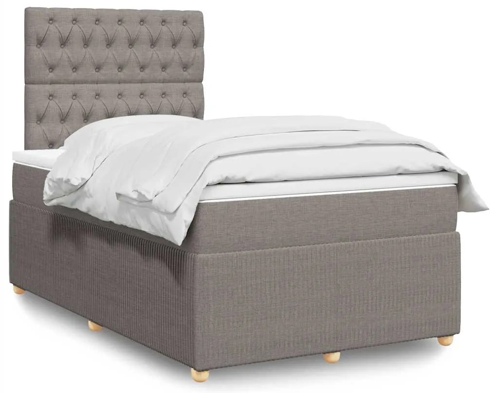 Box spring postel s matrací taupe 120x200 cm textil 3294334