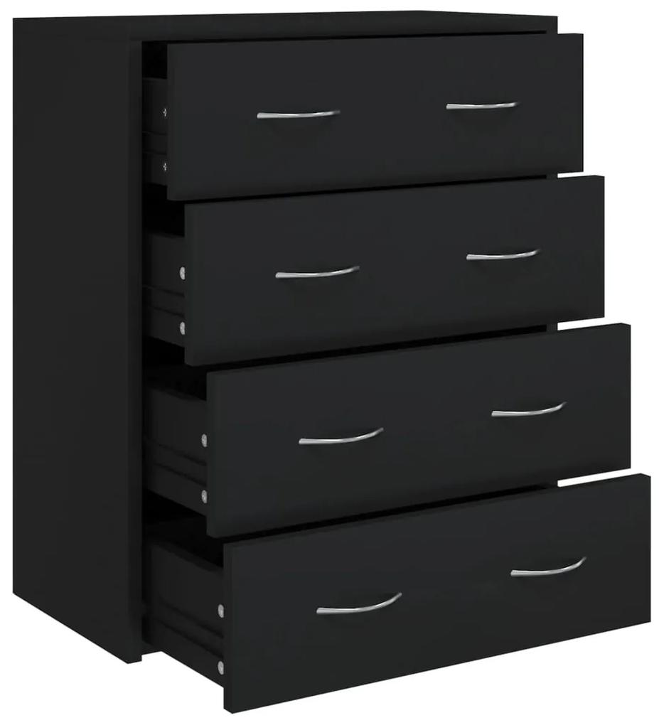 vidaXL Příborník se 4 zásuvkami 60 x 30,5 x 71 cm černý