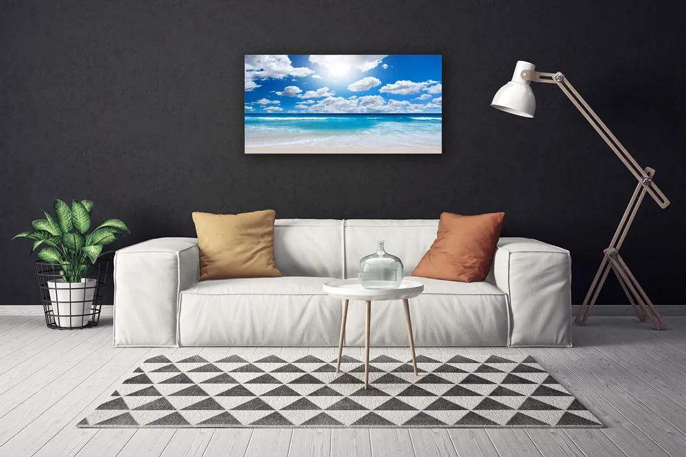 Obraz na plátně Moře Pláž Mraky Krajina 100x50 cm