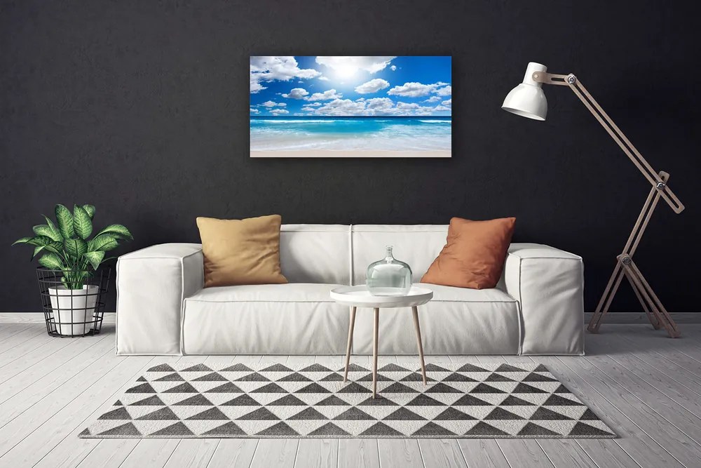 Obraz na plátně Moře Pláž Mraky Krajina 140x70 cm
