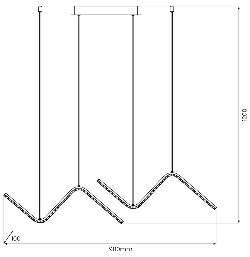 Závěsné LED svítidlo Verte, 2x LED 22w, 4000k, g/b