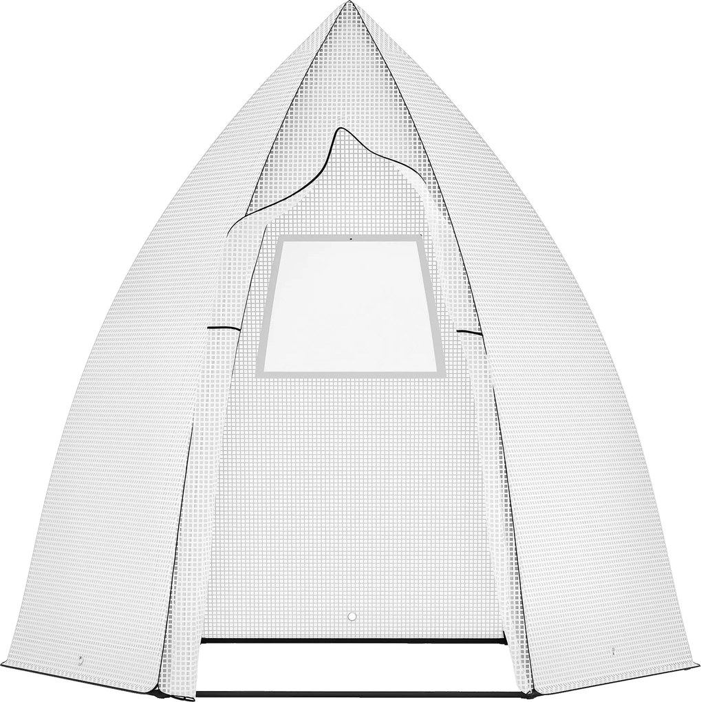Outsunny Mini Skleník Pro Zimování Rostlin s Rolovacím Dveřmi – Zahrada Balkon Zimní Ochrana Bílý 160 x 140 x 180 cm | Aosom