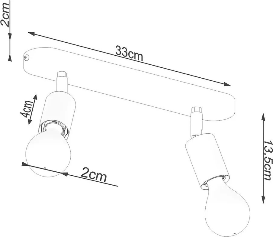 Černé kovové stropní svítidlo ø 6 cm Brando – Sollux