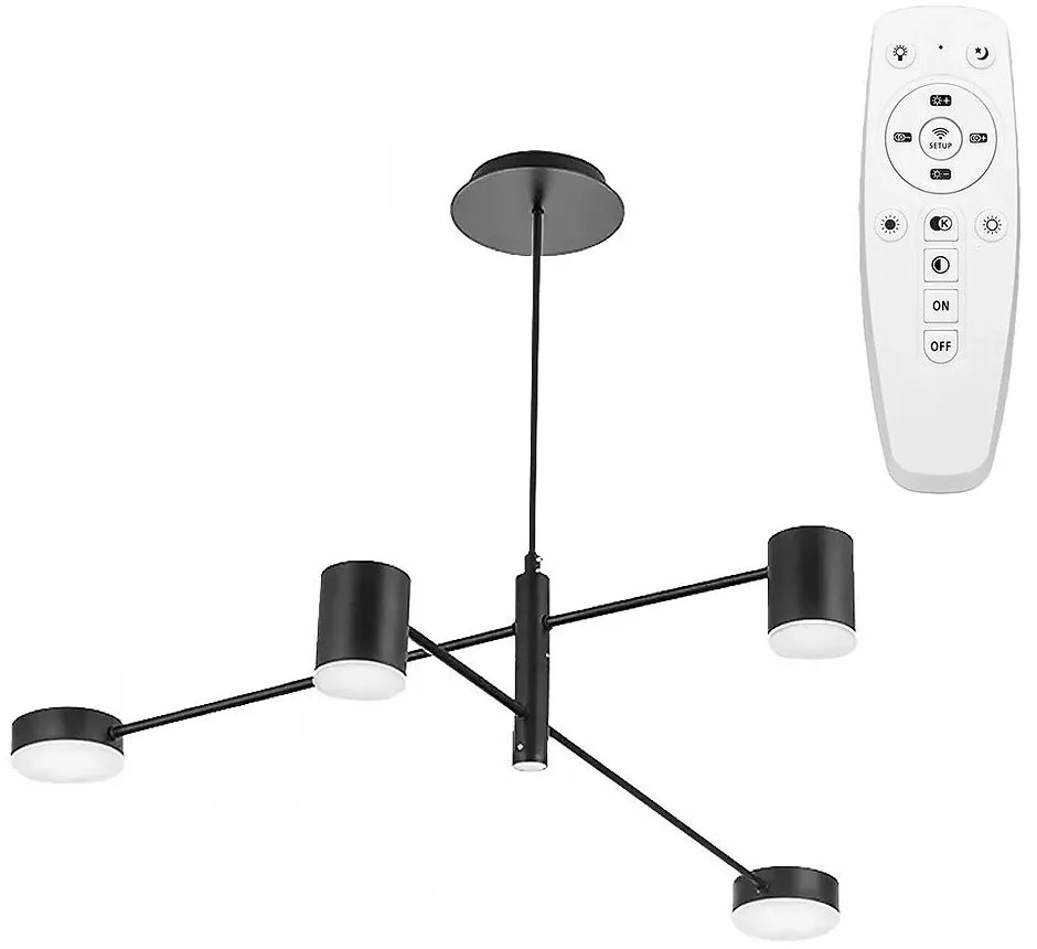 Toolight - LED stropní svítidlo APP596-4C, černá, OSW-08564