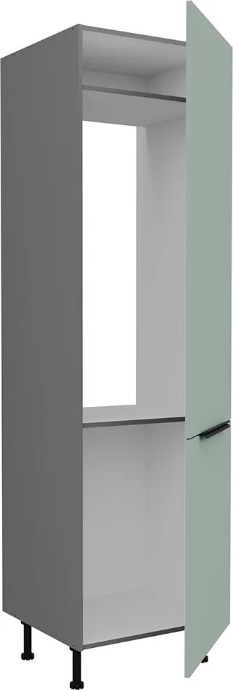 ARIA sa | vysoká skříňka 60 LO-215 2F na vestavnou lednici | 60 cm | ANTI FINGERPRINT povrch | antracit/aquamarine