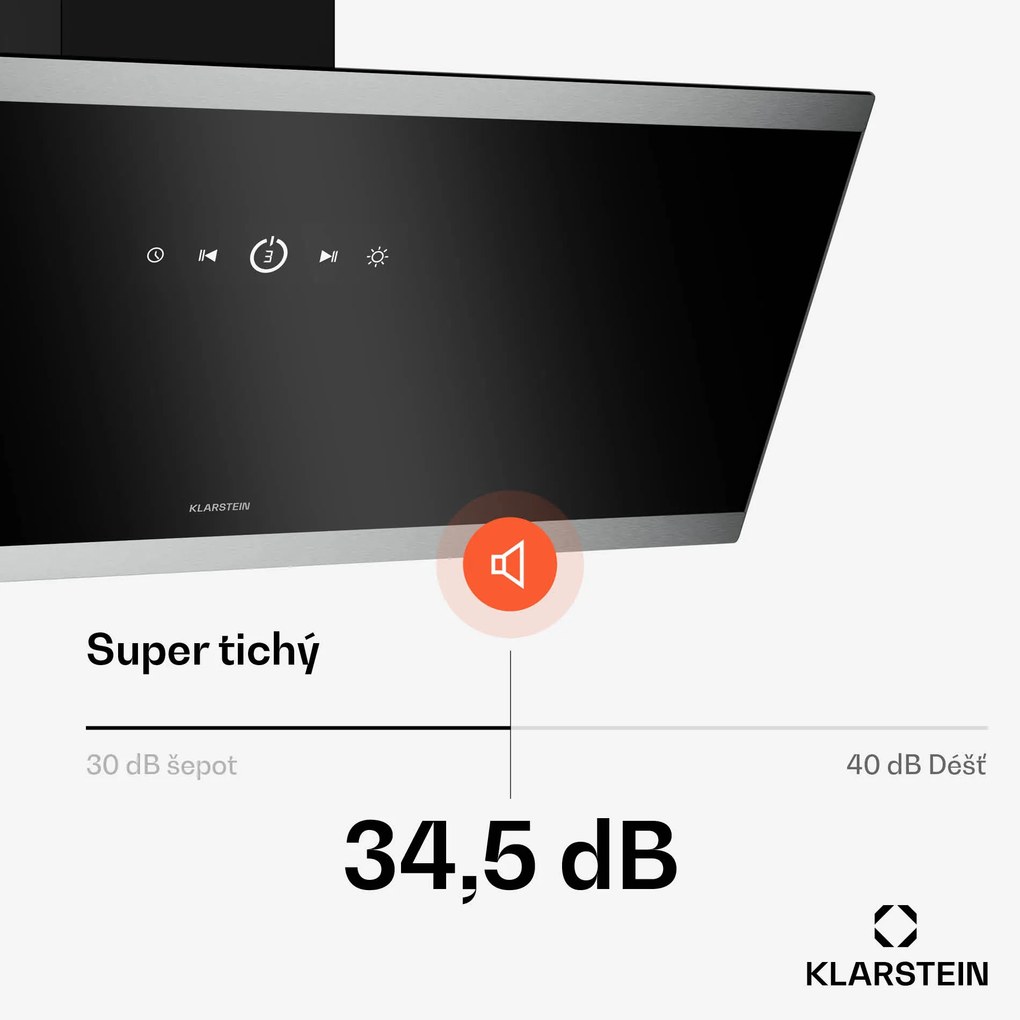Klarstein FlashLine digestoř | A++ | 578 m³/h | 3 stupně | dotyková | tichá | LED | odtah/recirkulace | 100 W