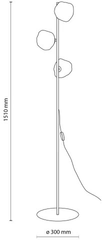 Stojací lampa LAVA 3xG9/8W/230V bronzová/kouřová béžová