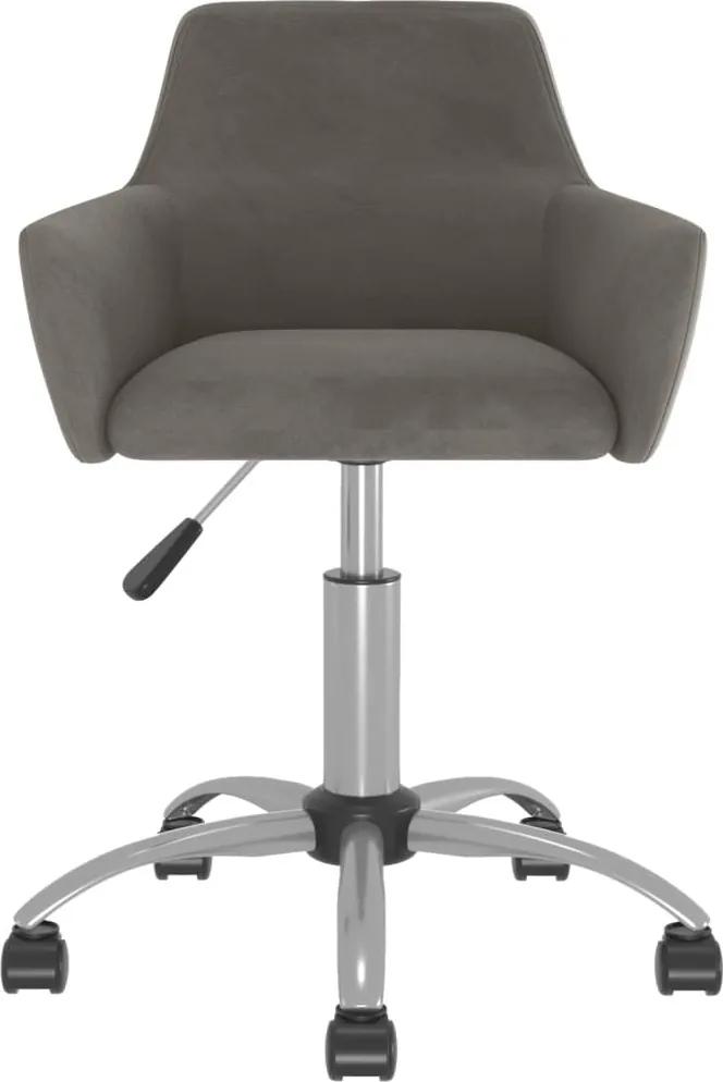 vidaXL Otočné jídelní židle 6 ks samet [3092687] Barva: Tmavě šedá