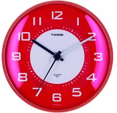 Nástěnné hodiny Twins 031 red 25cm