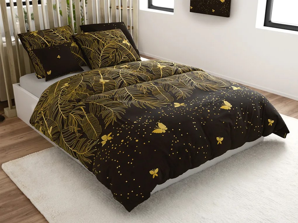 Povlečení z mikrovlákna VISATA černé Rozměr povlečení: 2 ks 70 x 90 cm | 200 x 220 cm