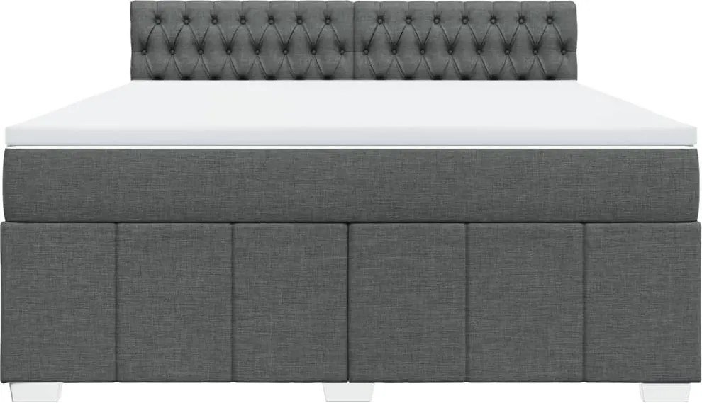 Box spring postel s matrací tmavě šedá 180x200 cm textil 3289455