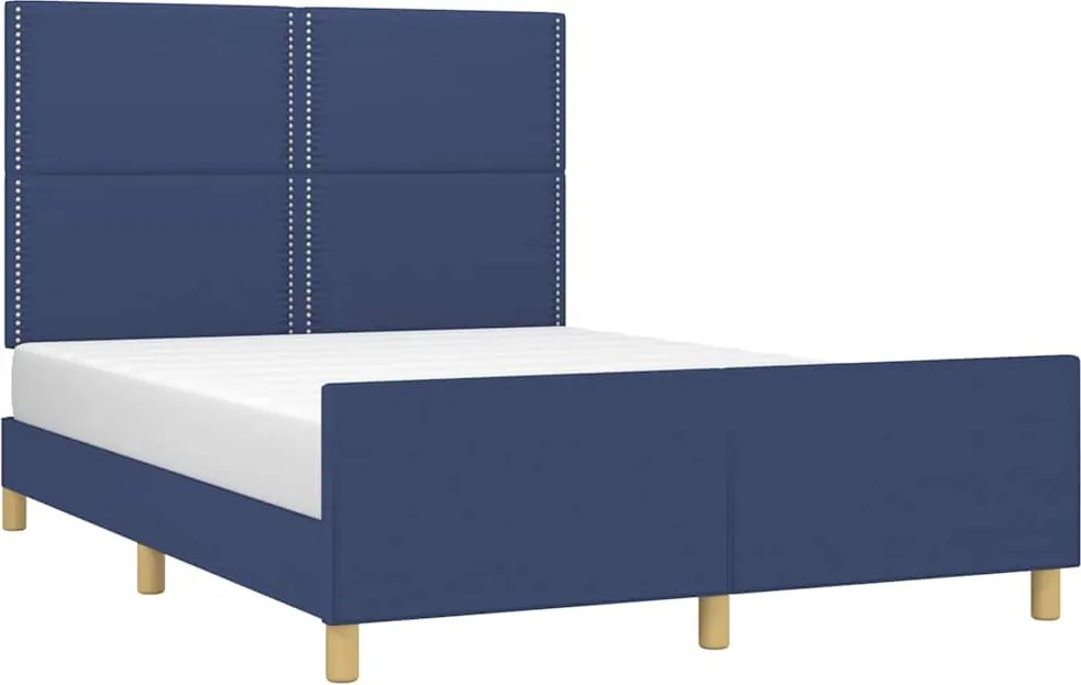 Rám postele bez matrace modrý 140 x 200 cm textil 3124982