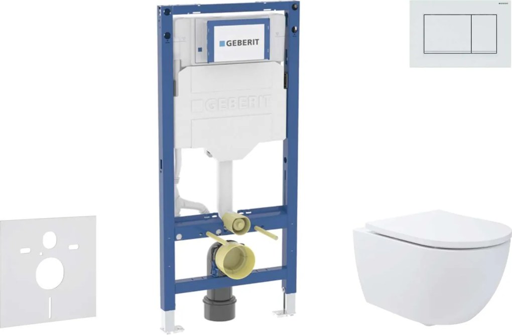 SANITINO - Set předstěnové instalace, klozetu Oudee a sedátka softclose, tlačítko Sigma20, bílá/bílá mat SANI11CA31161