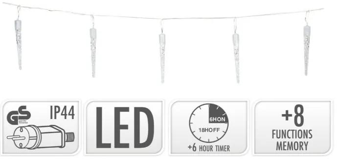 Vánoční světelný LED řetěz Icicle 570 cm studená bílá
