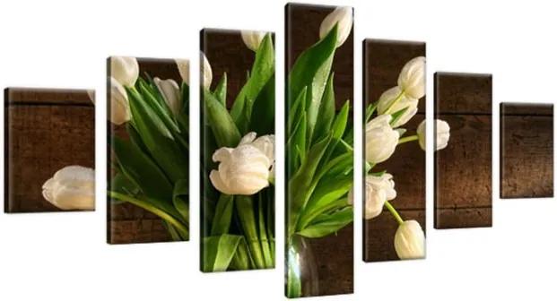 Obraz na plátně Bílé tulipány 210x100cm 1364A_7A