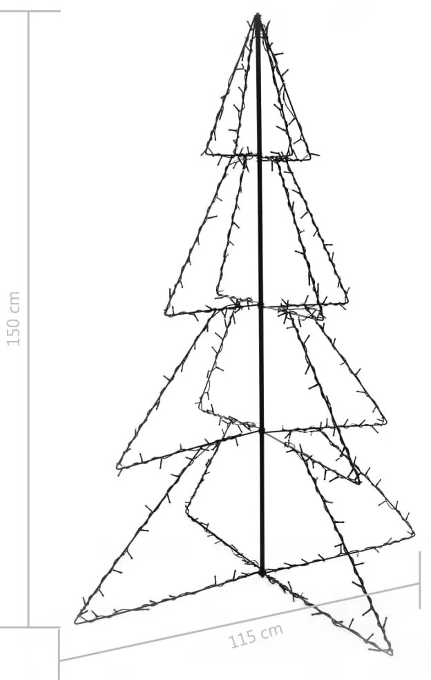 Vánoční stromek kužel 240 LED diod dovnitř i ven 115 x 150 cm - Default Title