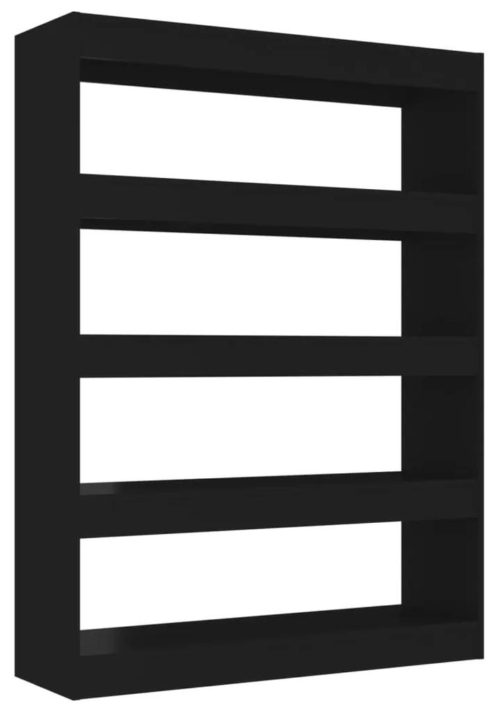vidaXL Knihovna / dělicí stěna černá 100 x 30 x 135 cm