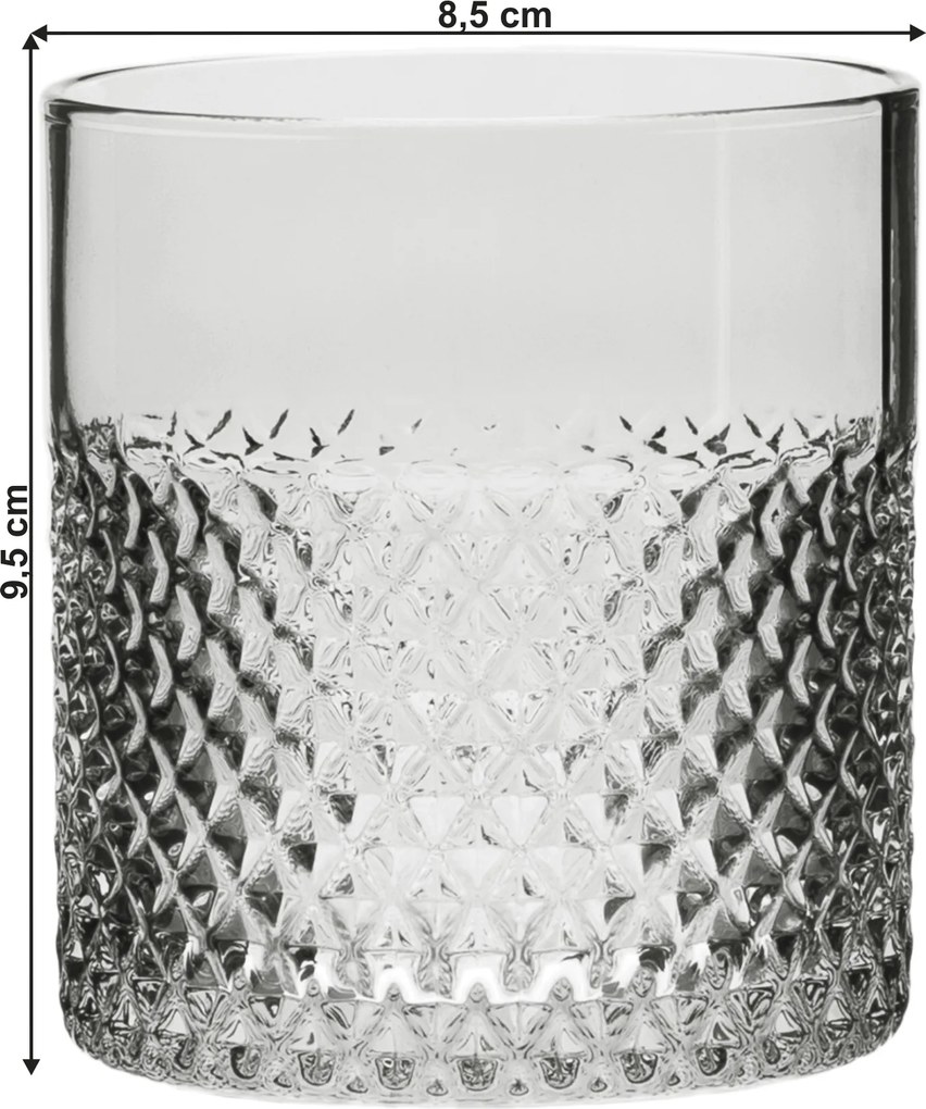 Sklenice na vodu, set 6 ks, 200 ml, kouřová, AVEIRO TYP 1