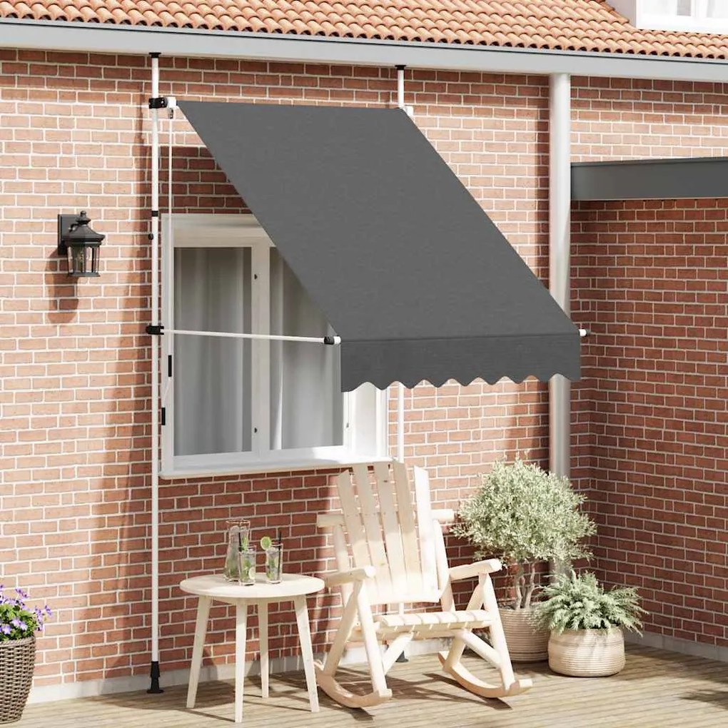 Ručně zatahovací markýza 150 cm antracitová 143687