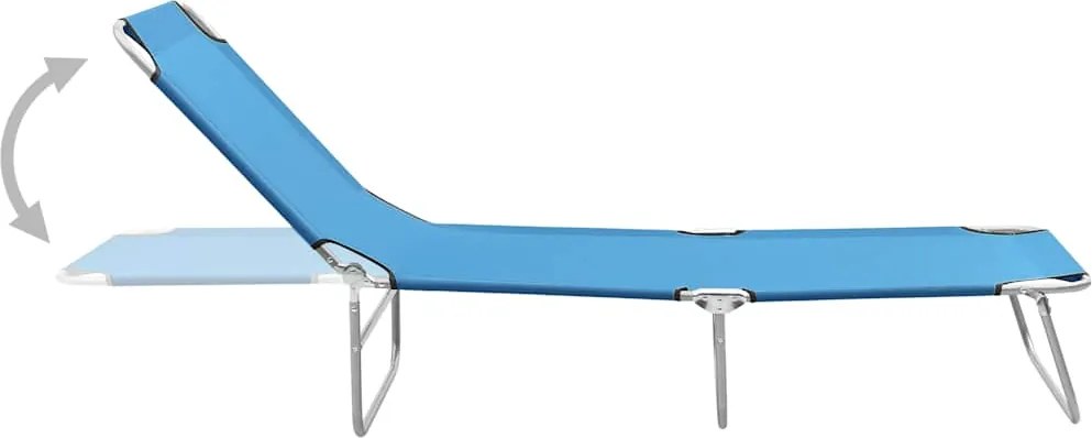 Zahradní lehátko ocel a textil tyrkysově modré 310329