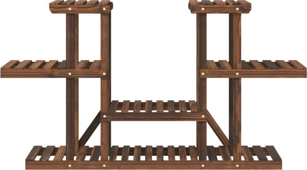 vidaXL Stojan na květiny 110 x 25 x 73 cm masivní jedlové dřevo [362854] Barva: Hnědá