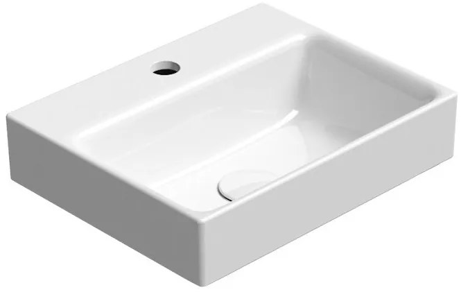GSI Nubes umyvadlo 40 x 32 cm s otvorem pro baterii bez přepadu keramické bílá Extra Glaze 9684111