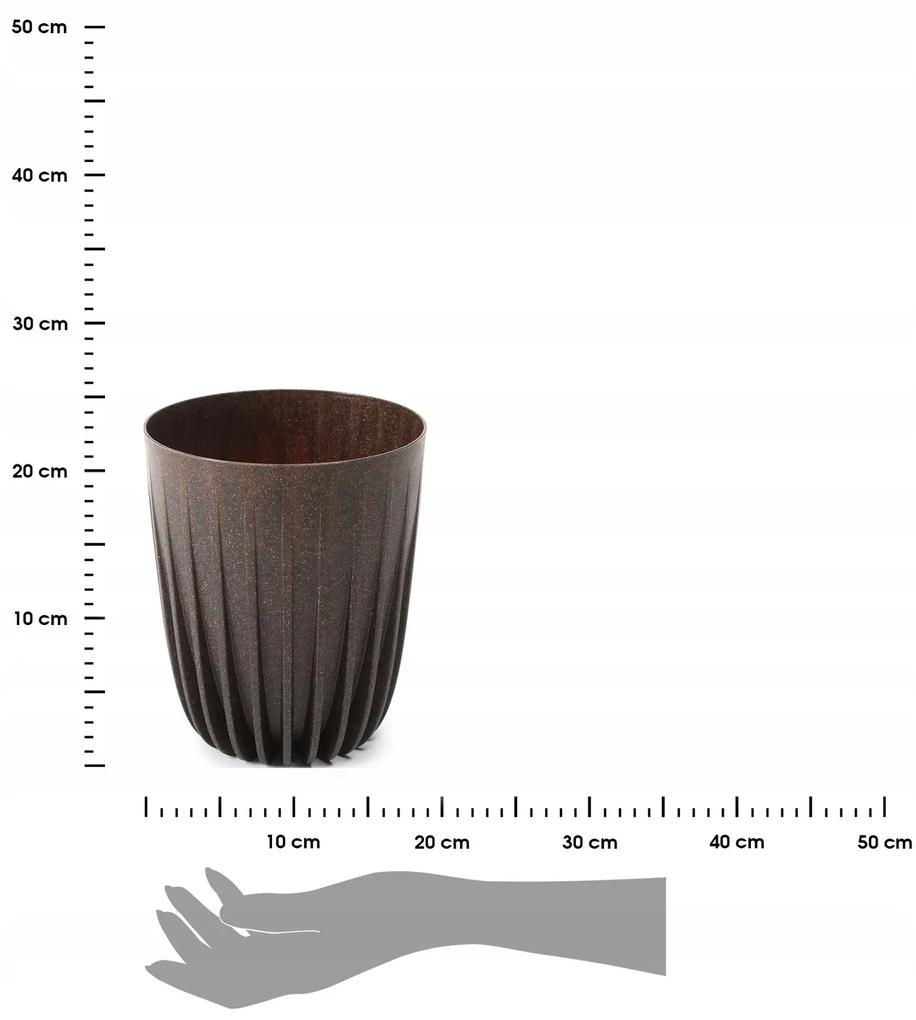 Květináč STRIPPED ECO VII 19 cm kávově hnědý