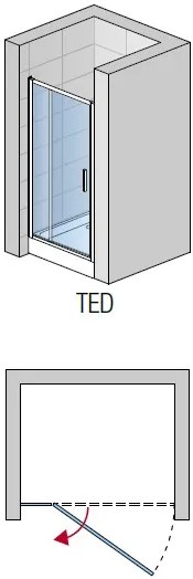 Ronal (Sanswiss) SanSwiss jednokřídlé dveře s pevnou stěnou v rovině TED Šířka: 90 cm