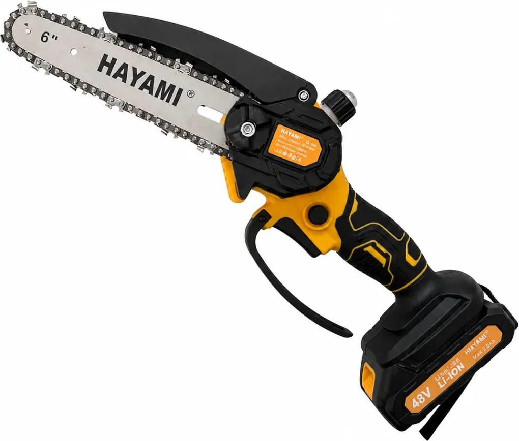 Akumulátorová řetězová 6" pila HAYAMI HA-1001 + 2x baterie + příslušenství