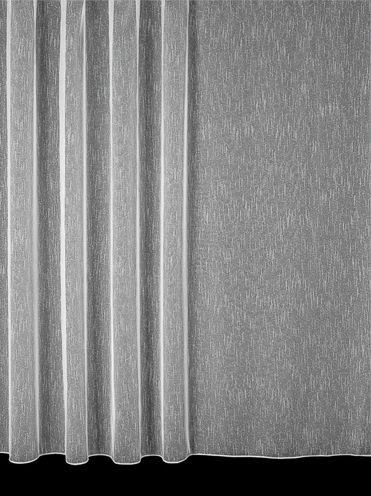 Rand žakárová záclona 5116/BÍLÁ pršíčko, s olůvkem, bílá, výška 130cm (v metráži)