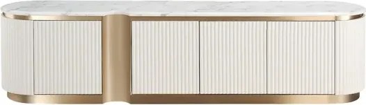 TV stolek Stilig ST916 200 cm mramor/ecru/zlatý