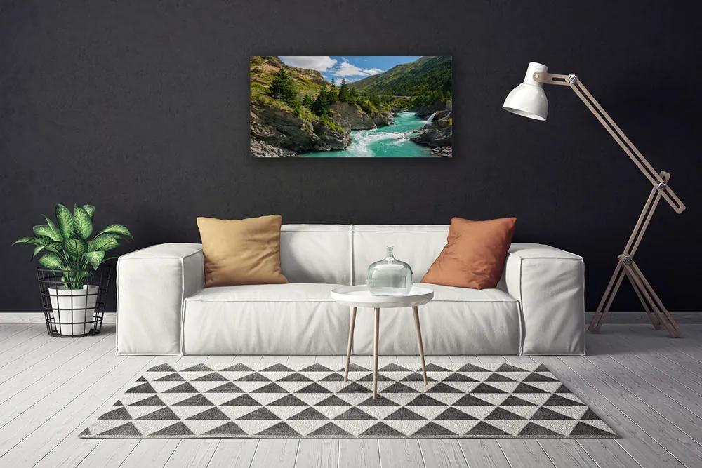 Obraz na plátně Hory Řeka Krajina 120x60 cm