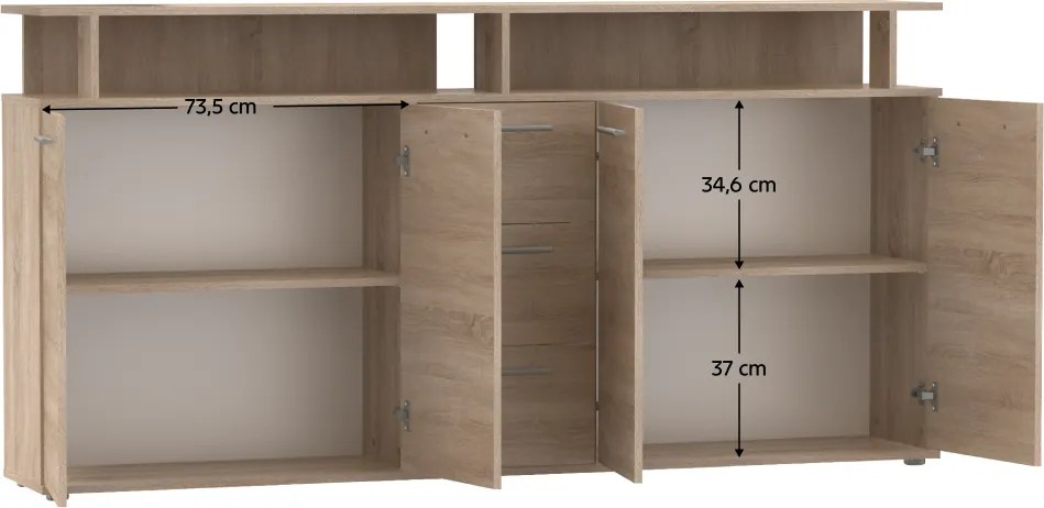 Komoda, dub sonoma, ALBI