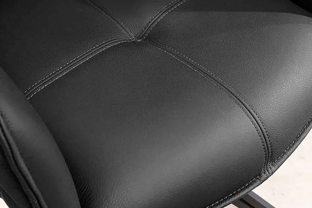 Designová otočná židle Natasha černá kůže