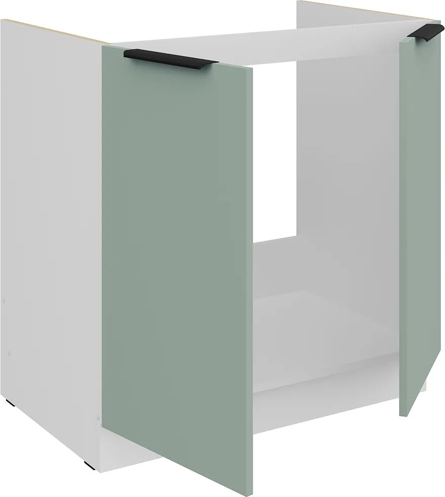 ARIA sb | dolní skříňka 80 ZL 2F dřezová | 80 cm | ANTI FINGERPRINT povrch | bílá/aquamarine