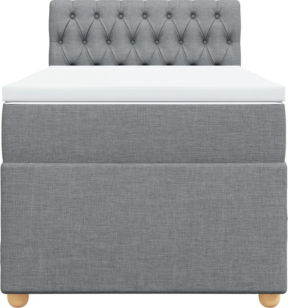 Box spring postel s matrací světle šedá 80 x 200 cm textil 3288814